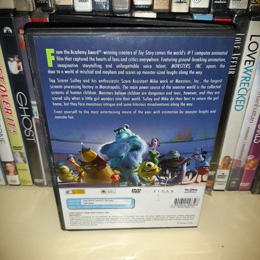 Disney Pixar's Monster's Inc, DVD, Hobbies & Toys, Music & Media, CDs ...