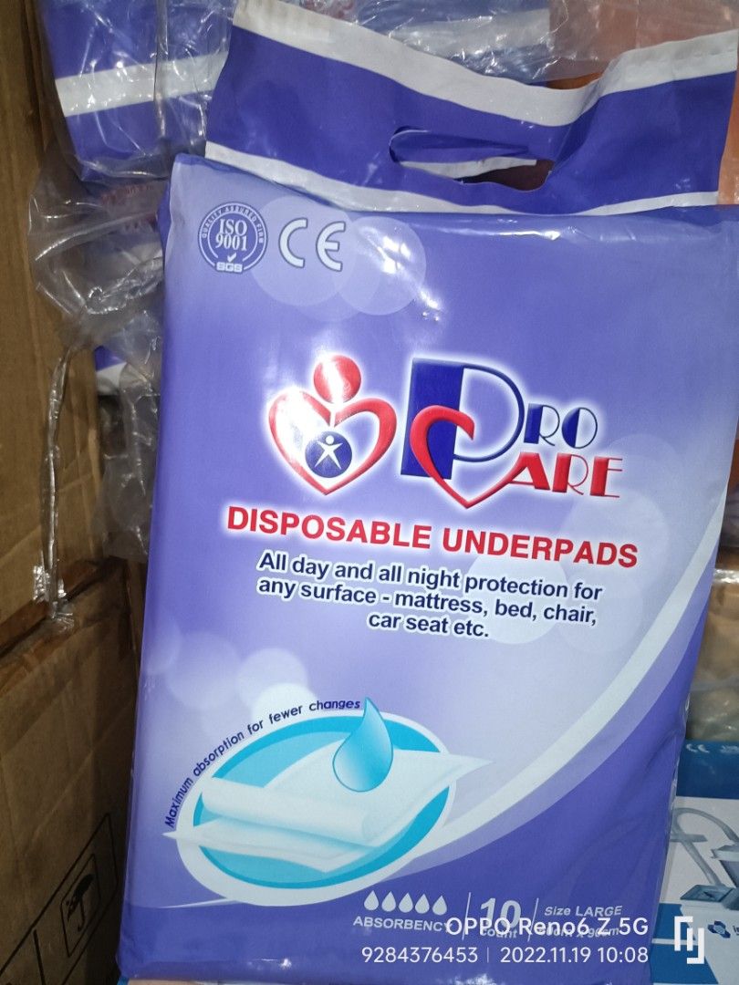 Disposable underpads pro care, Health & Nutrition, Assistive ...