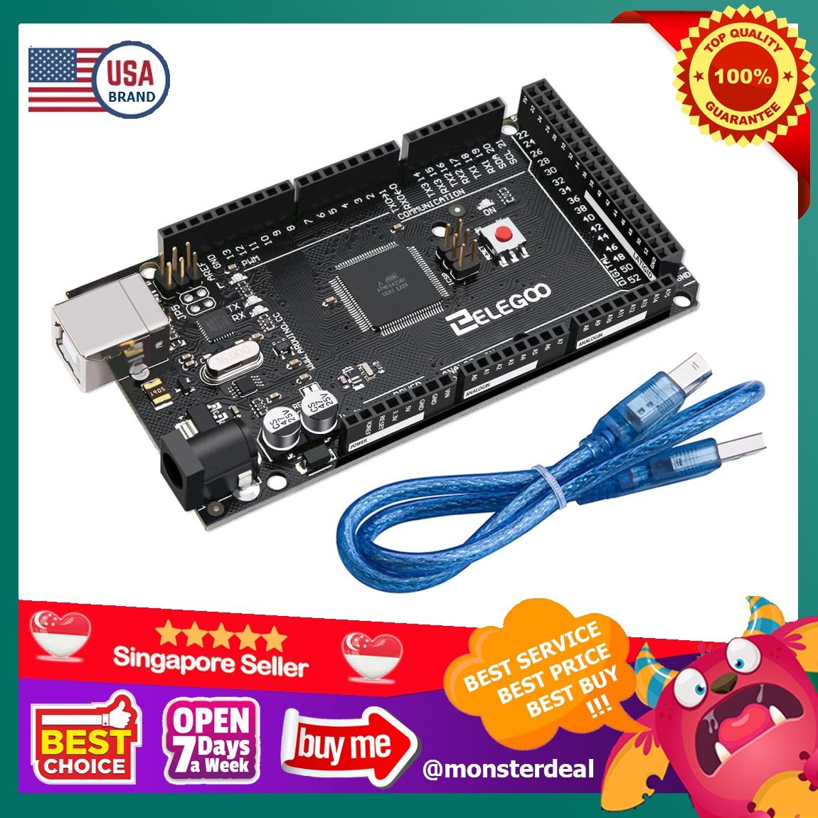 Elegoo Mega 2560 R3 Board Atmega2560 Atmega16u2 Usb Cable Compatible