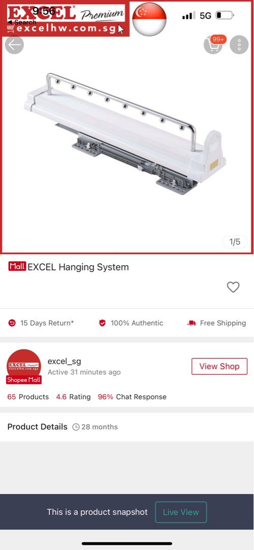 Excel’s retractable hanging system for wardrobe, Furniture & Home Living, Home Improvement ...