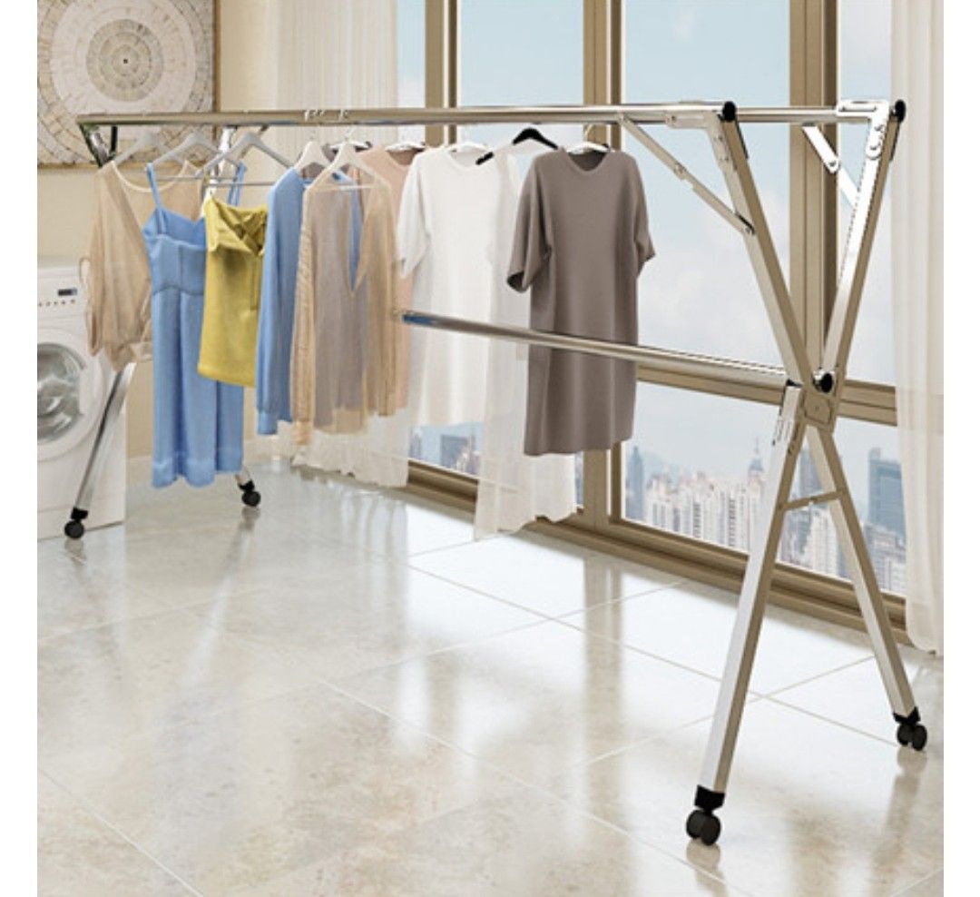 Extendable x Rack - Clothes Laundry Drying Rack Strong Stainless Steel ...