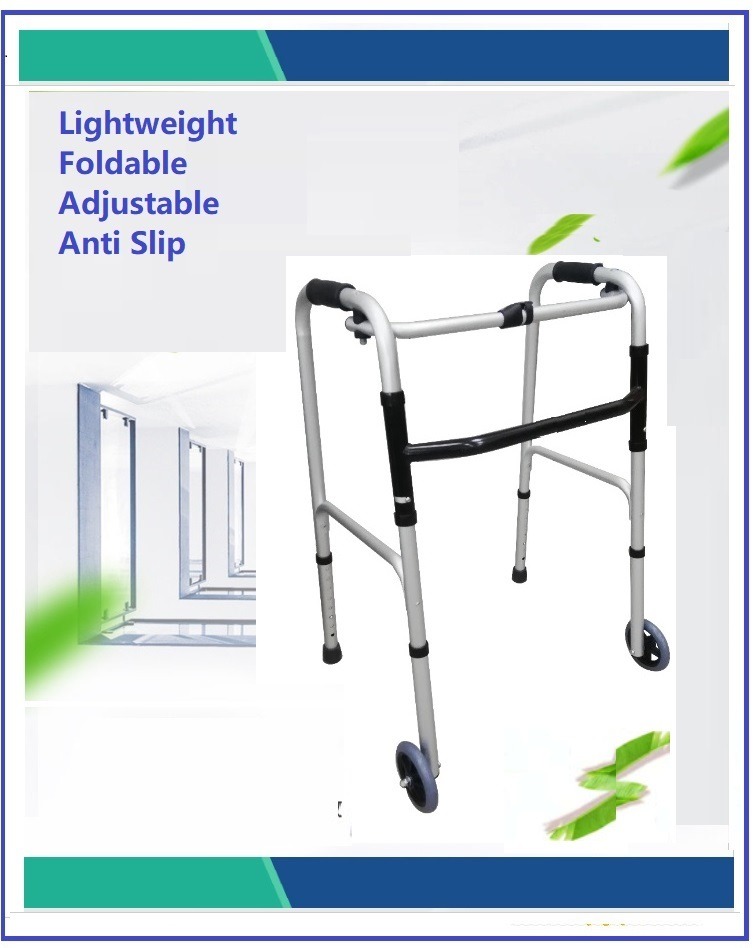 Foldable Walking Frame With Front Castors Rollator Wheels, Health ...