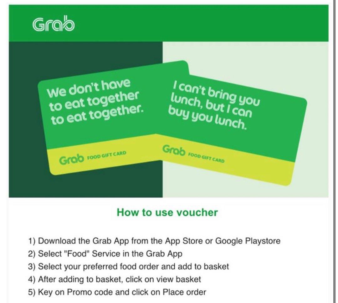 GrabFood 10 dollar voucher, Tickets & Vouchers, Vouchers on Carousell