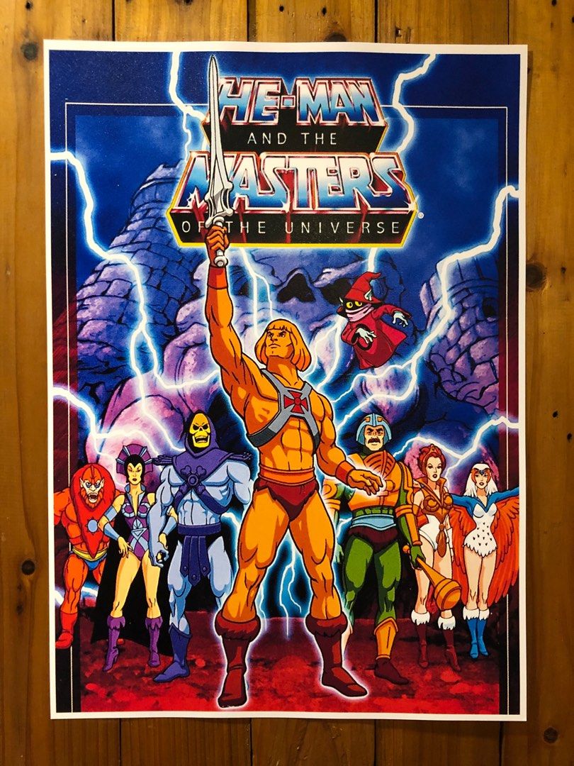 He-Man Retro Vintage Classic Movie Cartoon Poster, Hobbies & Toys ...