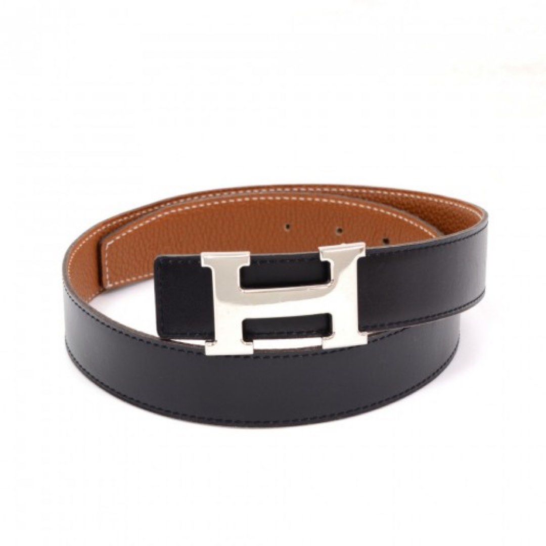 H belt buckle & Reversible leather strap 32 mm, Luxury, Accessories on Carousell
