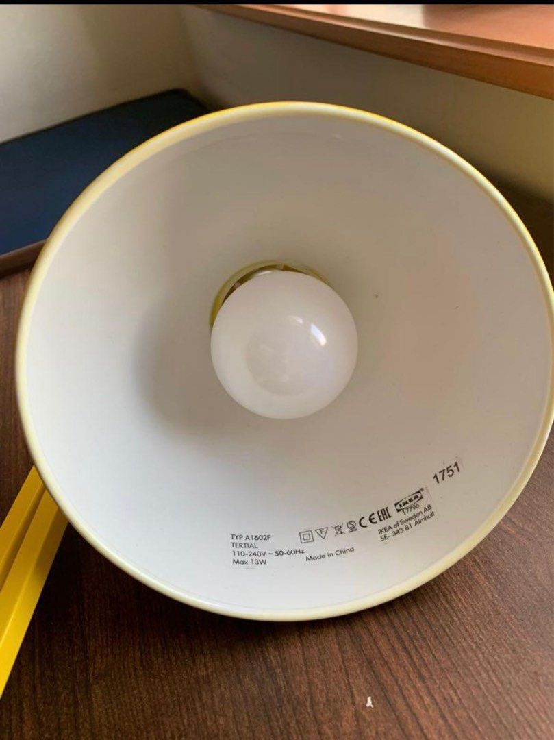 IKEA yellow desk lamp, Furniture & Home Living, Lighting & Fans ...