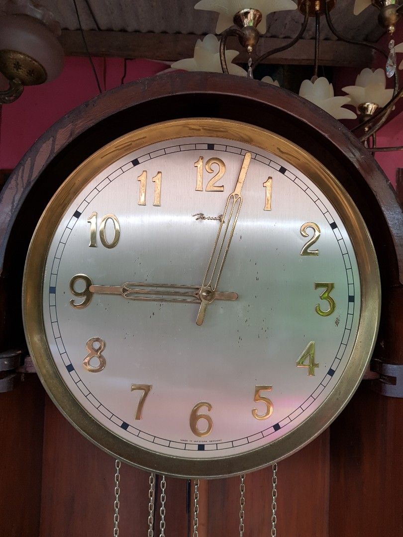 jouch grandfather clock made in western germany era 50s, Antik, Jam ...