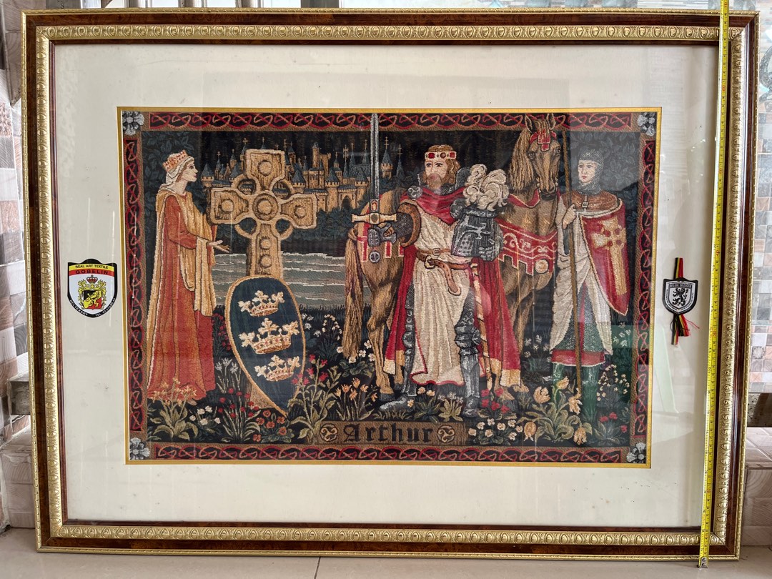 Wall Decor King Arthur Medieval Tapestry Gobelin Real Art Textile with ...