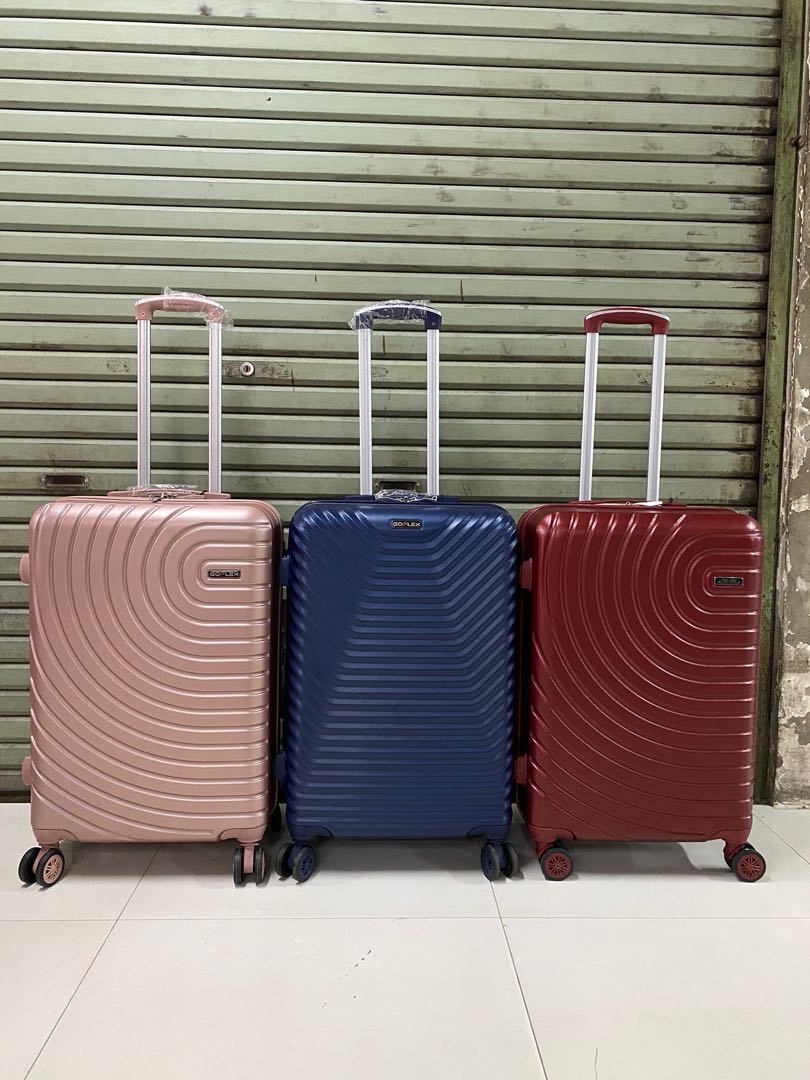 Koper fiber 24 inch tsa lock fiber poly carbonate travelling bag umroh luggage bag koper bagasi ...