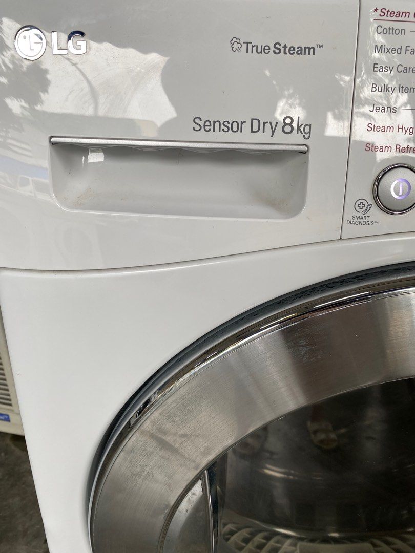 LG 8KG True Steam Sensor Dry Condenser Dryer, TV & Home Appliances ...