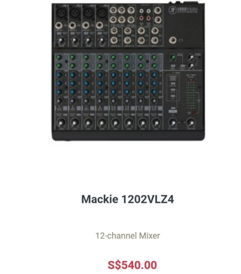 Mackie 1202-VLZ4 12 channel mixer, Audio, Other Audio Equipment on ...