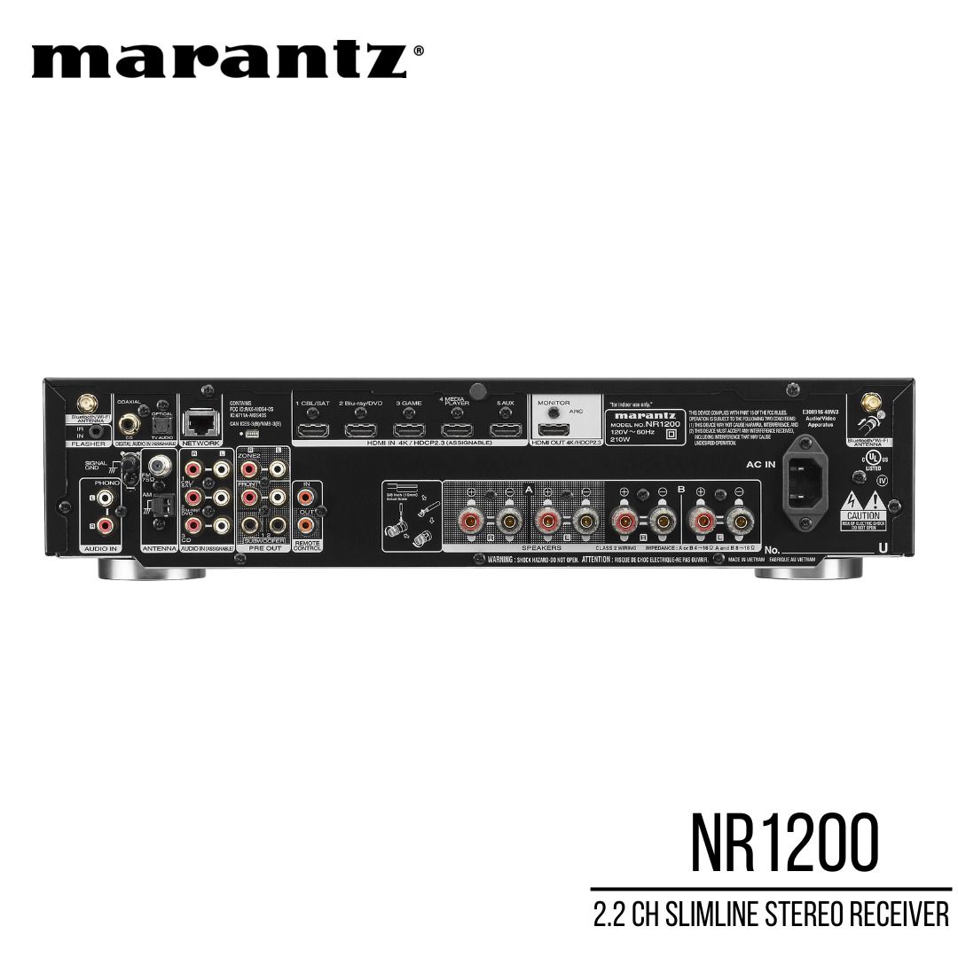 Marantz NR1200 2.2-Channel Slim Stereo Receiver with HEOS Built-in ...