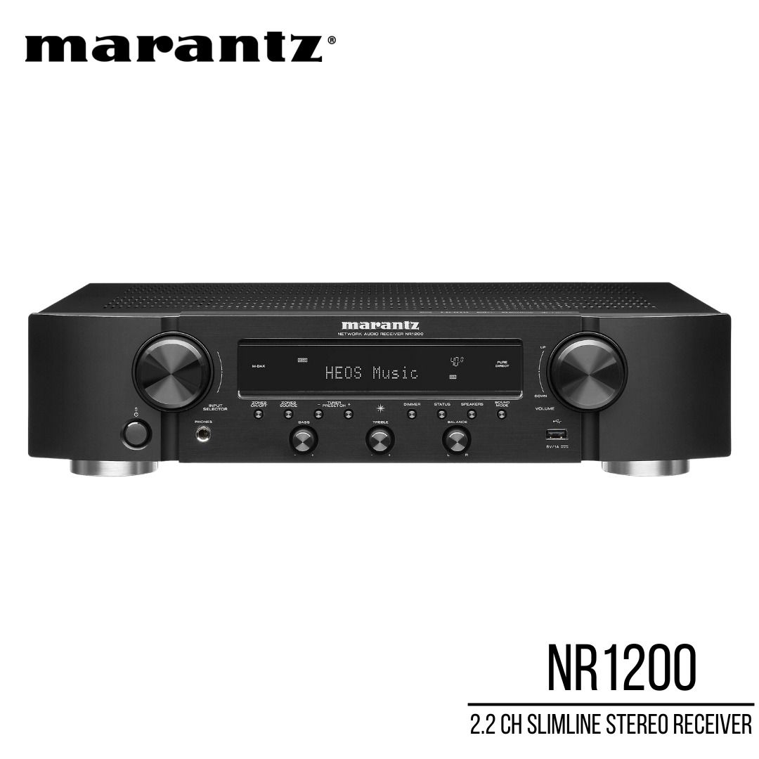 Marantz NR1200 2.2-Channel Slim Stereo Receiver with HEOS Built-in ...