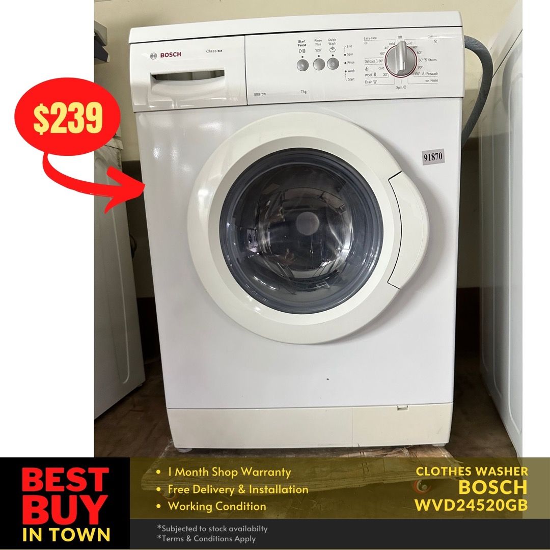 MUST BUY! BOSCH 7KG Front-Loader Washing Machine WAE24360 (91870), TV & Home Appliances, Washing ...