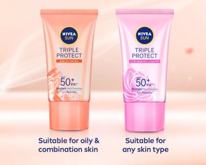 Nivea Sun Triple Protect Acne Oil Control Face Bluelight Himalayan Salt ...