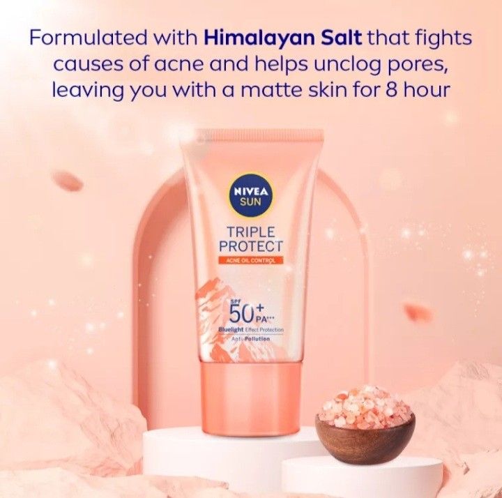 Nivea Sun Triple Protect Acne Oil Control Face Bluelight Himalayan Salt ...