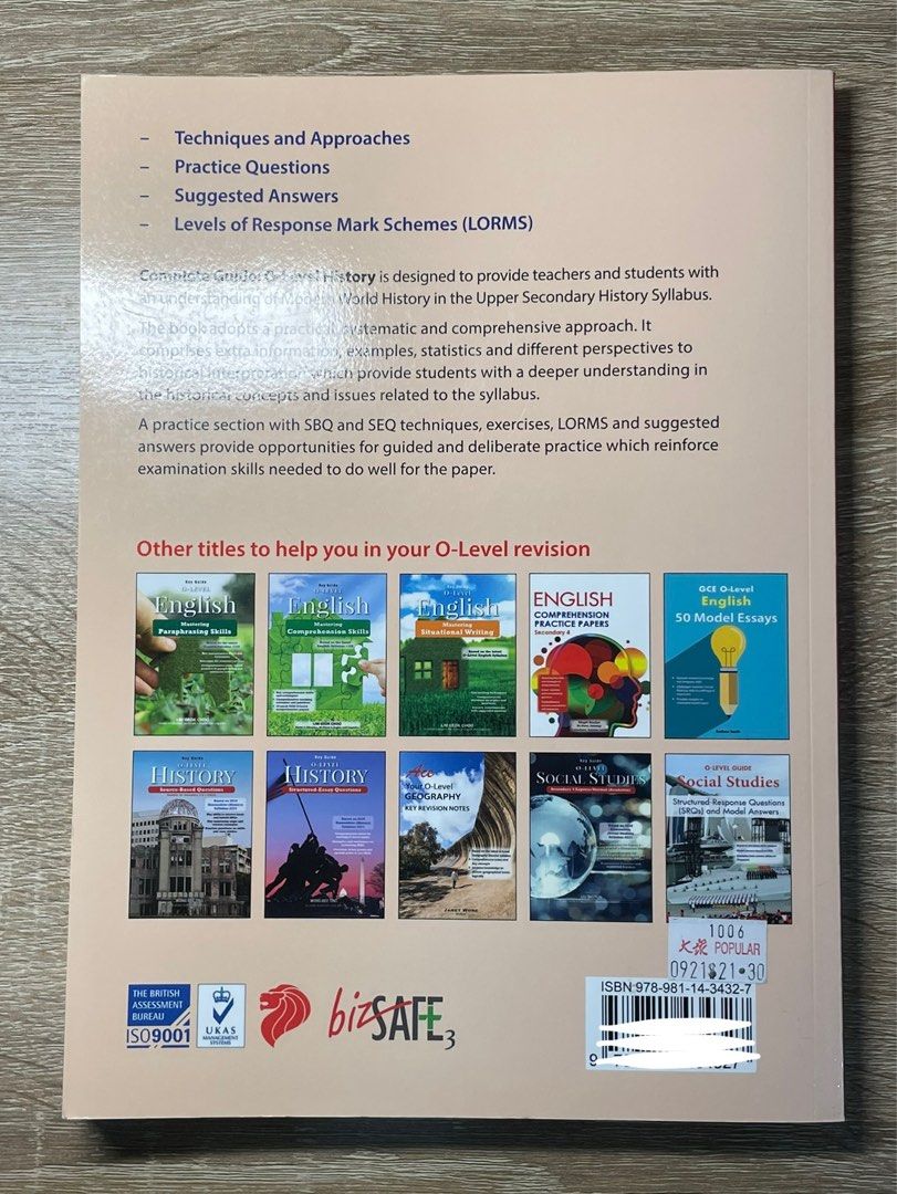 [O Level] Complete Guide O-Level History, Hobbies & Toys, Books ...