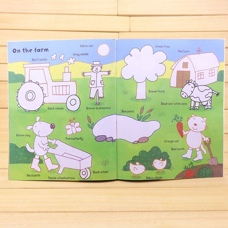 One Set Usborne First Coloring & Sticker Book, Hobbies & Toys, Books ...