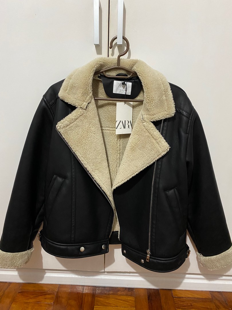 Original Zara Leather Jacket, Women's Fashion, Coats, Jackets and ...