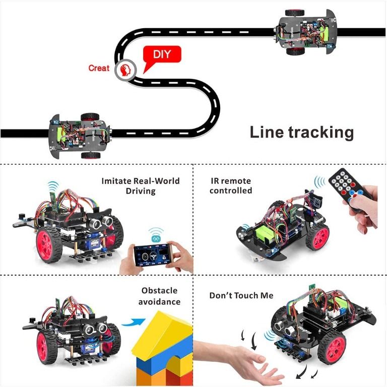 OSOYOO Model 3 Robot Car DIY Starter Kit for Arduino | Remote Control ...