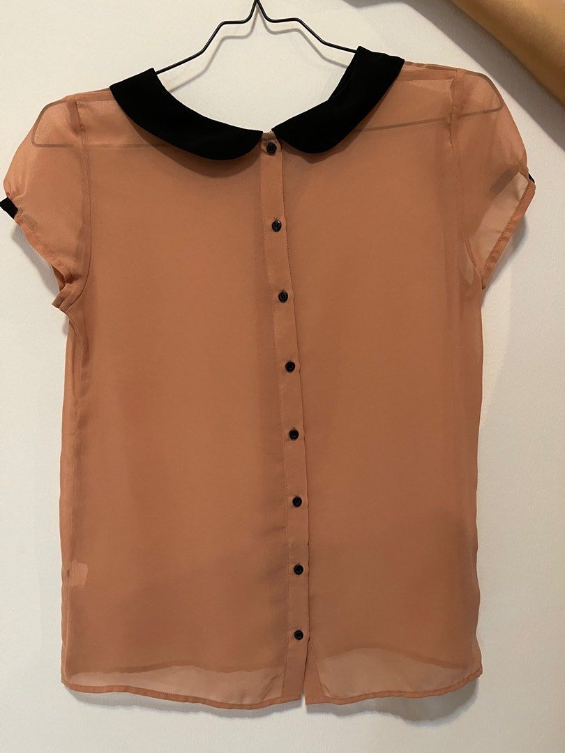 Peter Pan Top, Women's Fashion, Tops, Blouses on Carousell