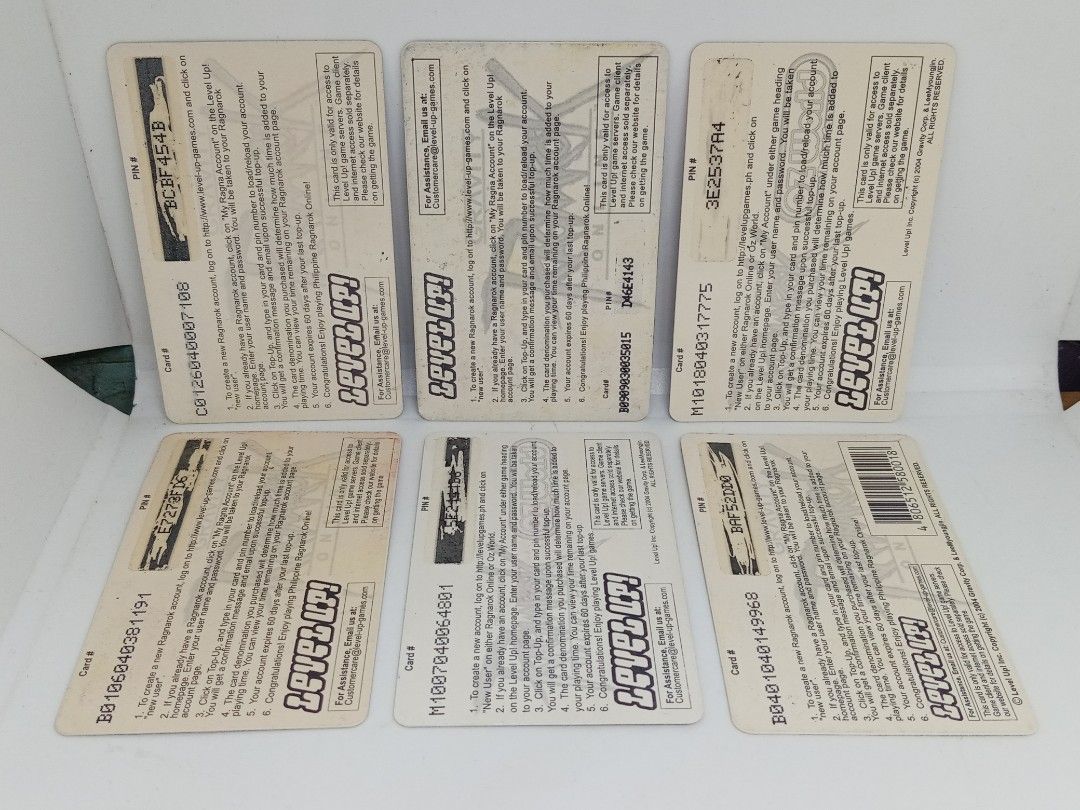 Philippine Ragnarok Online Top Up Plastic Cards 6Design, Hobbies & Toys ...