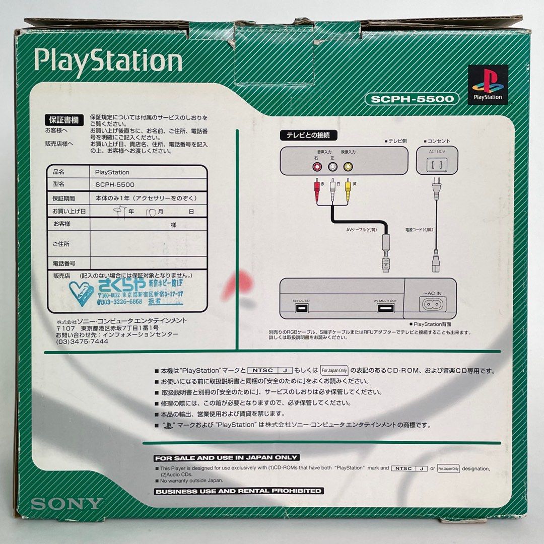 PLAYSTATION 1 (JAPAN) NTSC-J (SCPH-5500), Video Gaming, Video Game ...