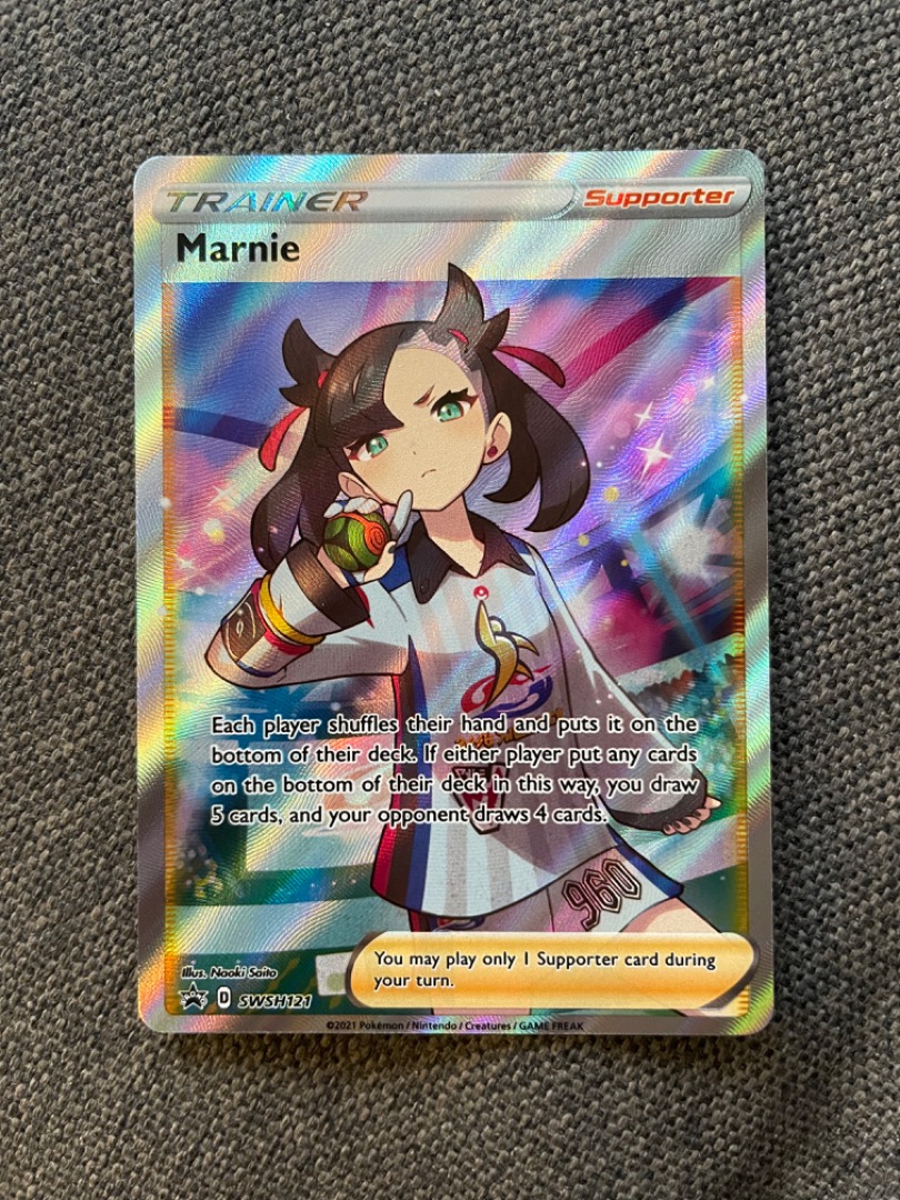 Pokemon English Marnie Full Art, Hobbies & Toys, Toys & Games on Carousell