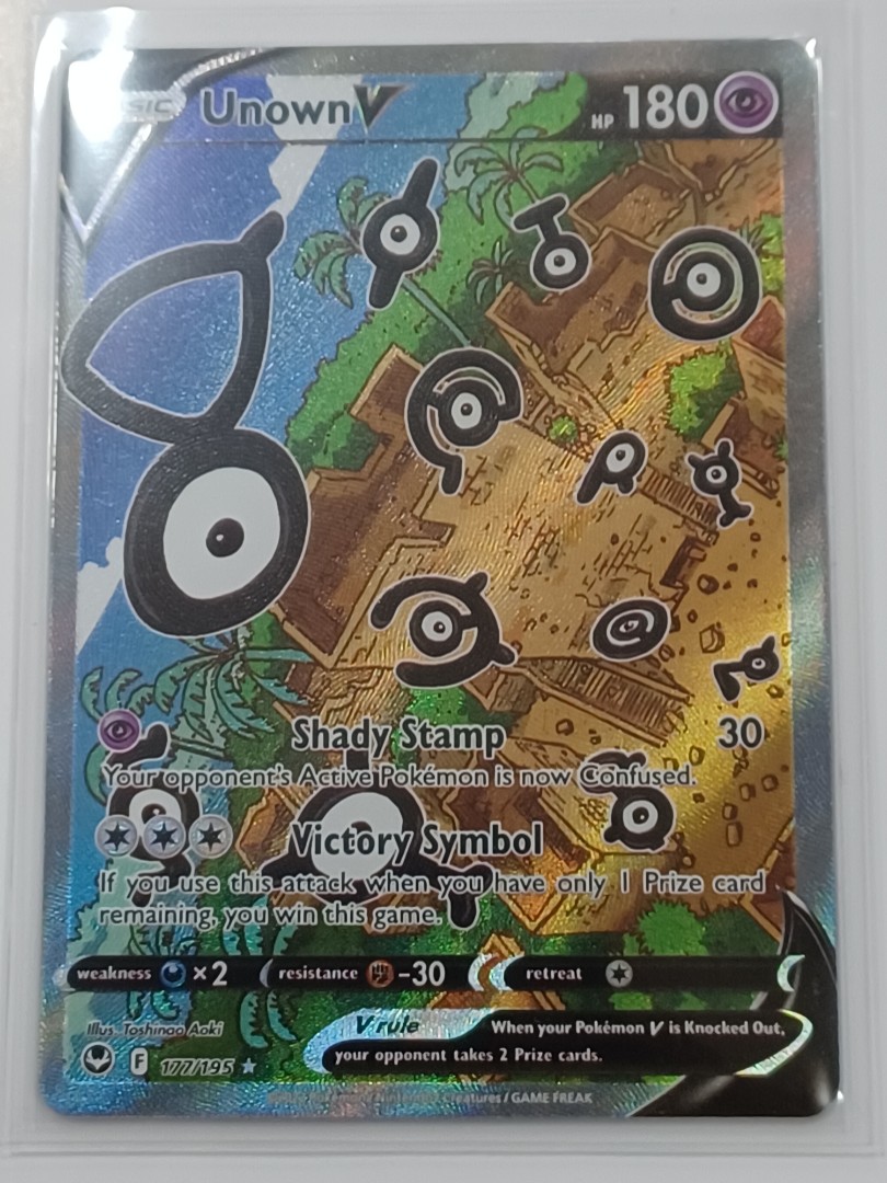 Pokemon TCG unown v alt art 177/195, Hobbies & Toys, Toys & Games on Carousell