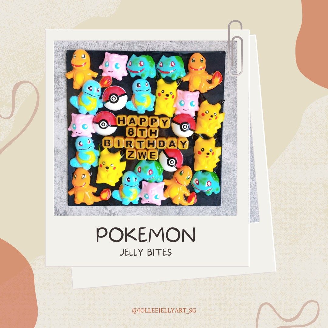 Pokemon theme jelly bites, Food & Drinks, Homemade Bakes on Carousell