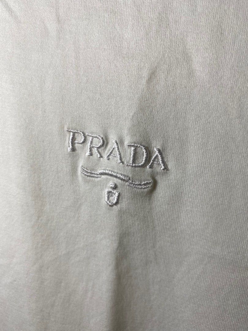 PRADA SMALL LOGO EMBROID, Luxury, Apparel on Carousell