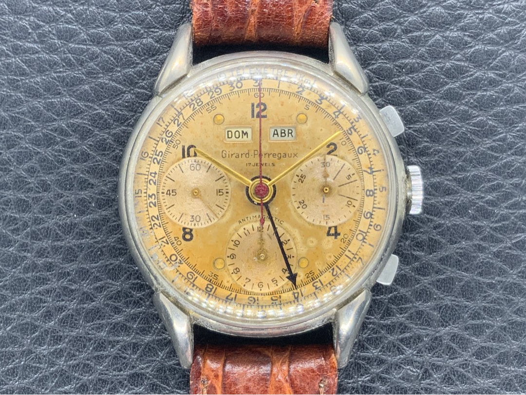 [Pre-Daytona Movement All Original] Girard Perregaux 1940s Dato Compax ...