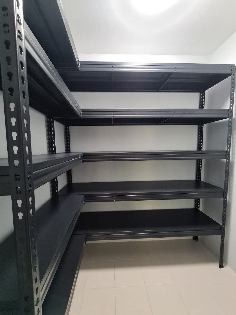 Premium Black Metal Boltless Rack, Metal Storage Rack,HDB, Condo, PVC ...