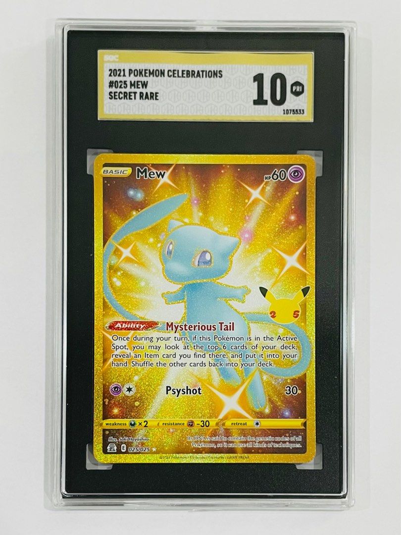 (PRISTINE) SGC 10 Pristine Mew Secret Rare Graded Card - 2021 Pokemon SWSH Celebrations (Not PSA ...