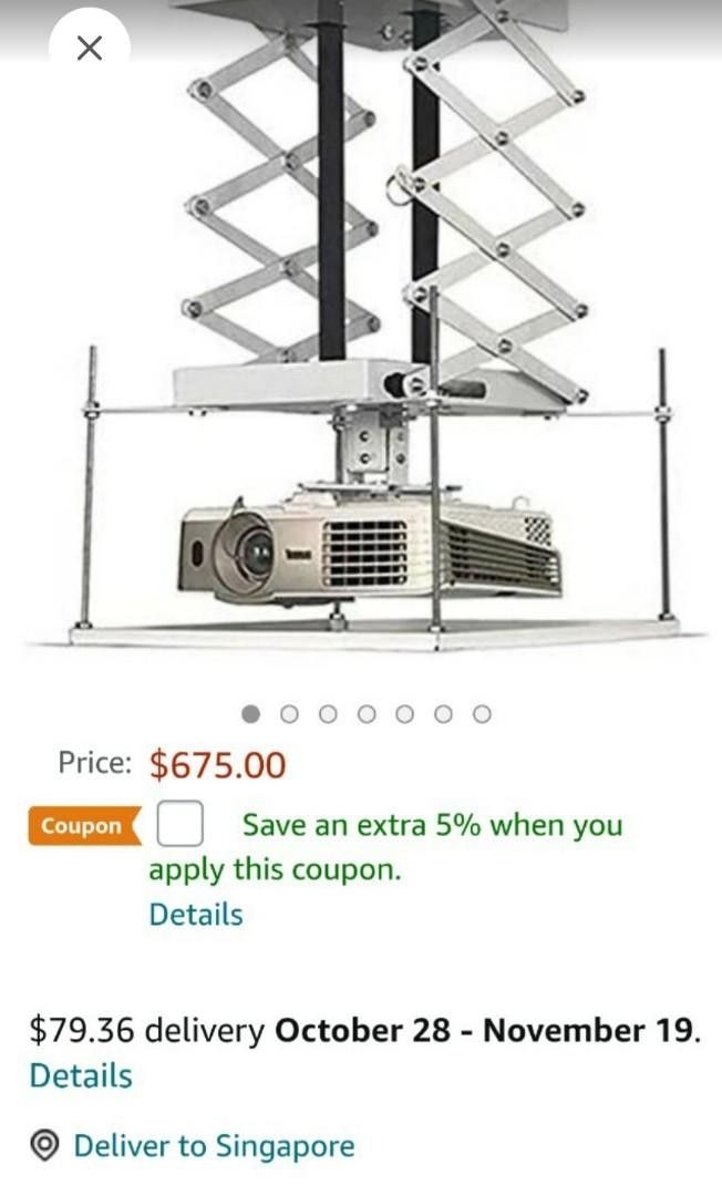 Projector Lift Motorized Ceiling Projector Scissor Bracket Projector ...