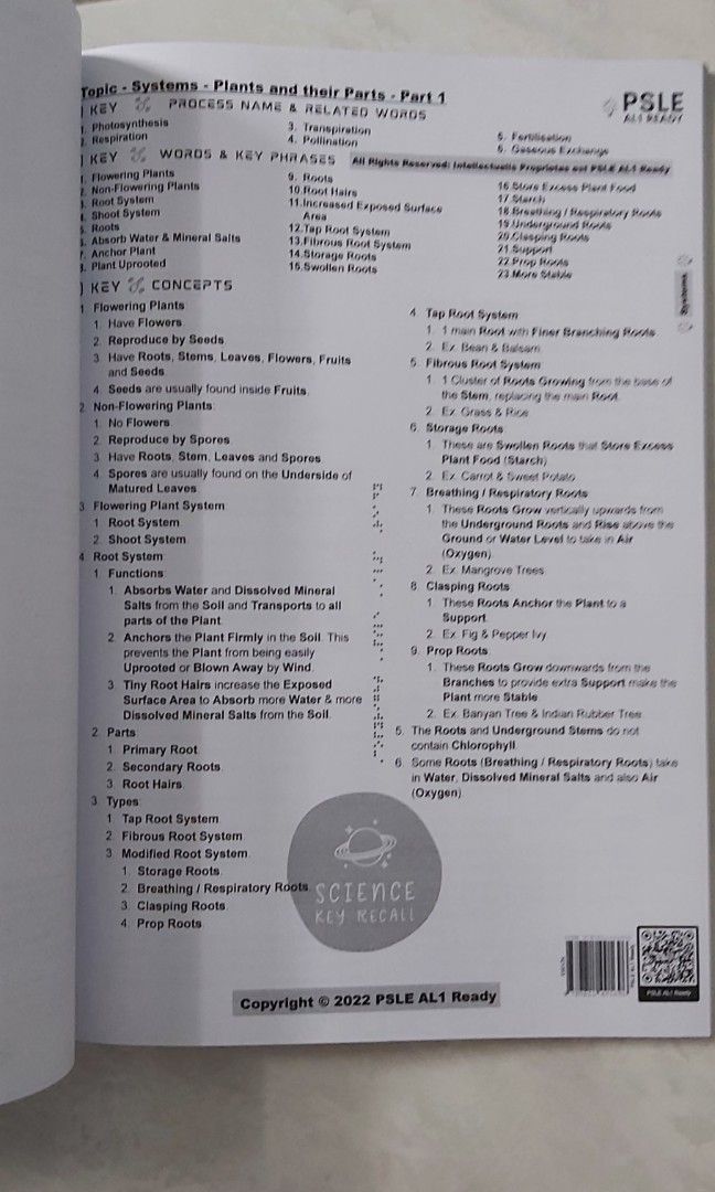 PSLE AL1 ready SCIENCE key recall, Everything Else on Carousell