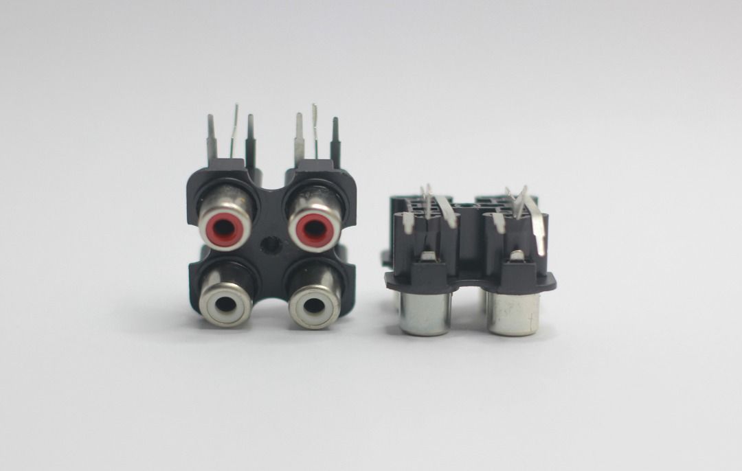 RCA CONNECTOR FEMALE 4P, PCB MOUNT AUDIO VIDEO RCA SOCKET OUTLET ...