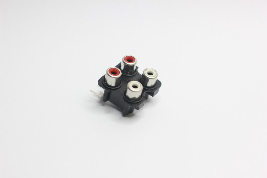 RCA CONNECTOR FEMALE 4P, PCB MOUNT AUDIO VIDEO RCA SOCKET OUTLET ...
