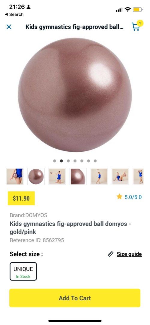 Rhythmic gymnastics 16cm ball decathlon, Sports Equipment, Sports ...