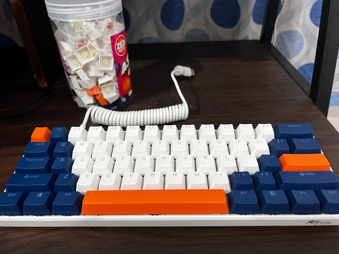 RK61 (dual mode) fully modded FREE KEYCAPS, Computers & Tech, Parts ...