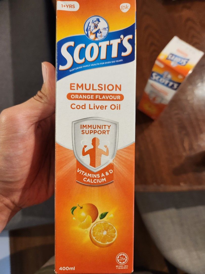 Scotts Emulsion Cod Liver Oil Orange, Health & Nutrition, Health ...