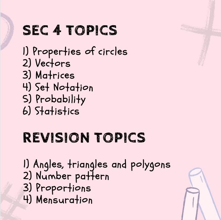Sec 3 + Sec 4 Math (Elementary) Topical Notes + Worksheets + Exam ...