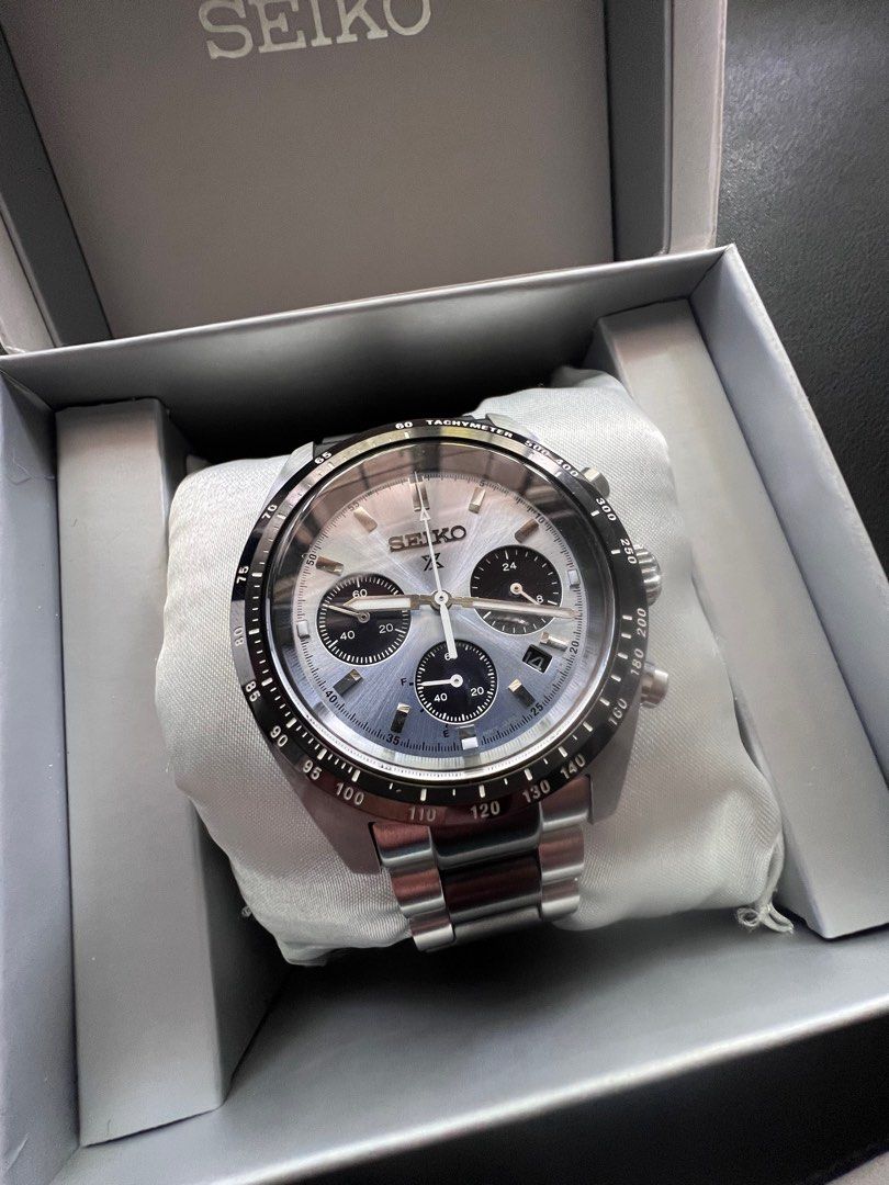 Seiko SpeedTimer Ice Blue Panda, Luxury, Watches on Carousell
