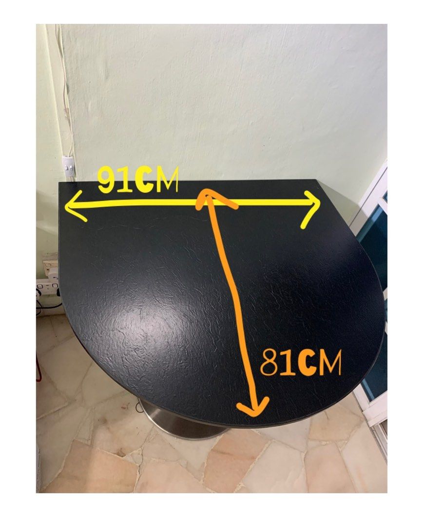 Semi Round Dining Table Solid Wood (2 set can combined into one big ...