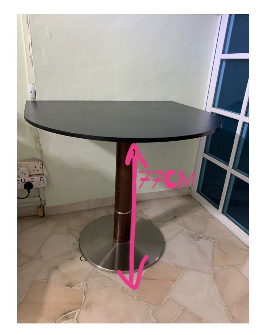 Semi Round Dining Table Solid Wood (2 set can combined into one big ...