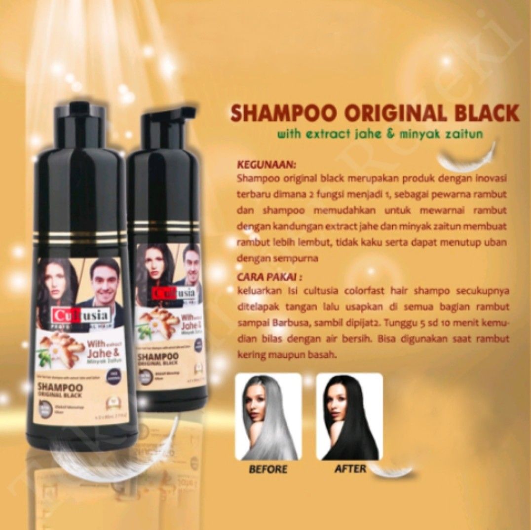 Shampoo Herbal Semir Hitam Rambut Black Sampo Jahe Cultusia 160 Shampo ...