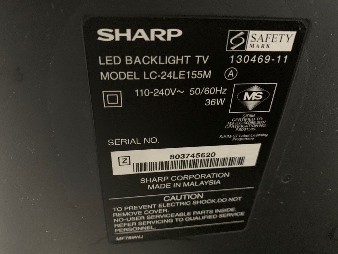 Sharp AQUOS 24 inch LED TV, TV & Home Appliances, TV & Entertainment ...