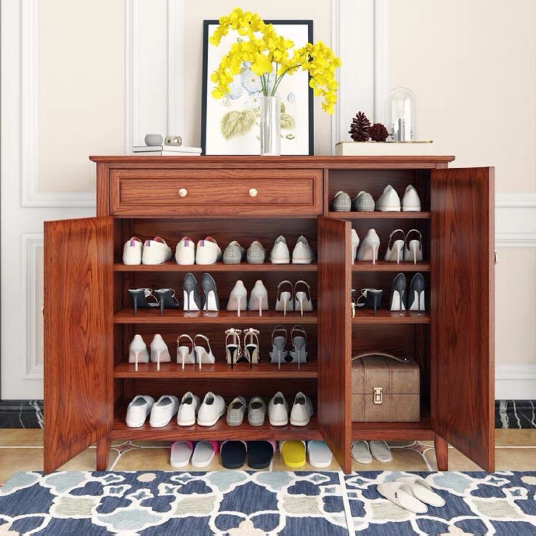 Shoe Storage Cabinet Book Shoe Shelf Rack Cupboard Sideboard Buffet ...