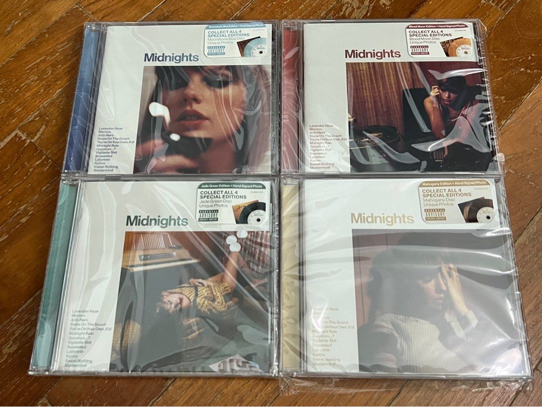 [SIGNED CD FULL SET] Taylor Swift Midnights all 4 variants!, Hobbies & Toys, Music & Media, CDs ...
