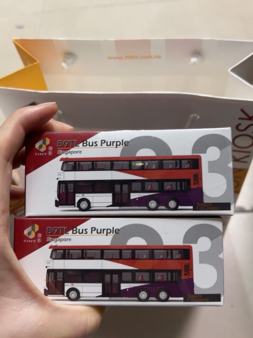 Singapore B9TL Purple Bus Model (1:110) [Route Number 7], Hobbies ...